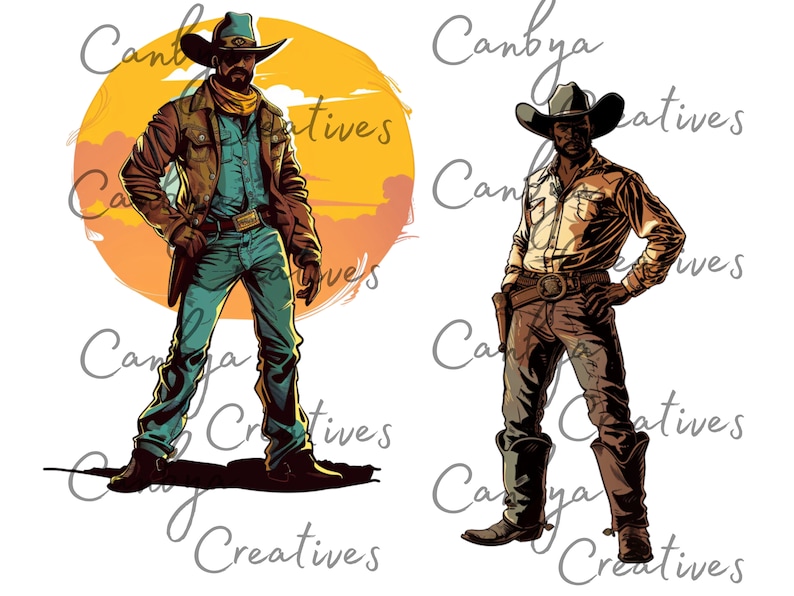 14 African American Cowboy Art Svg 's, 14 Black Cowboy Png 's, Western ...