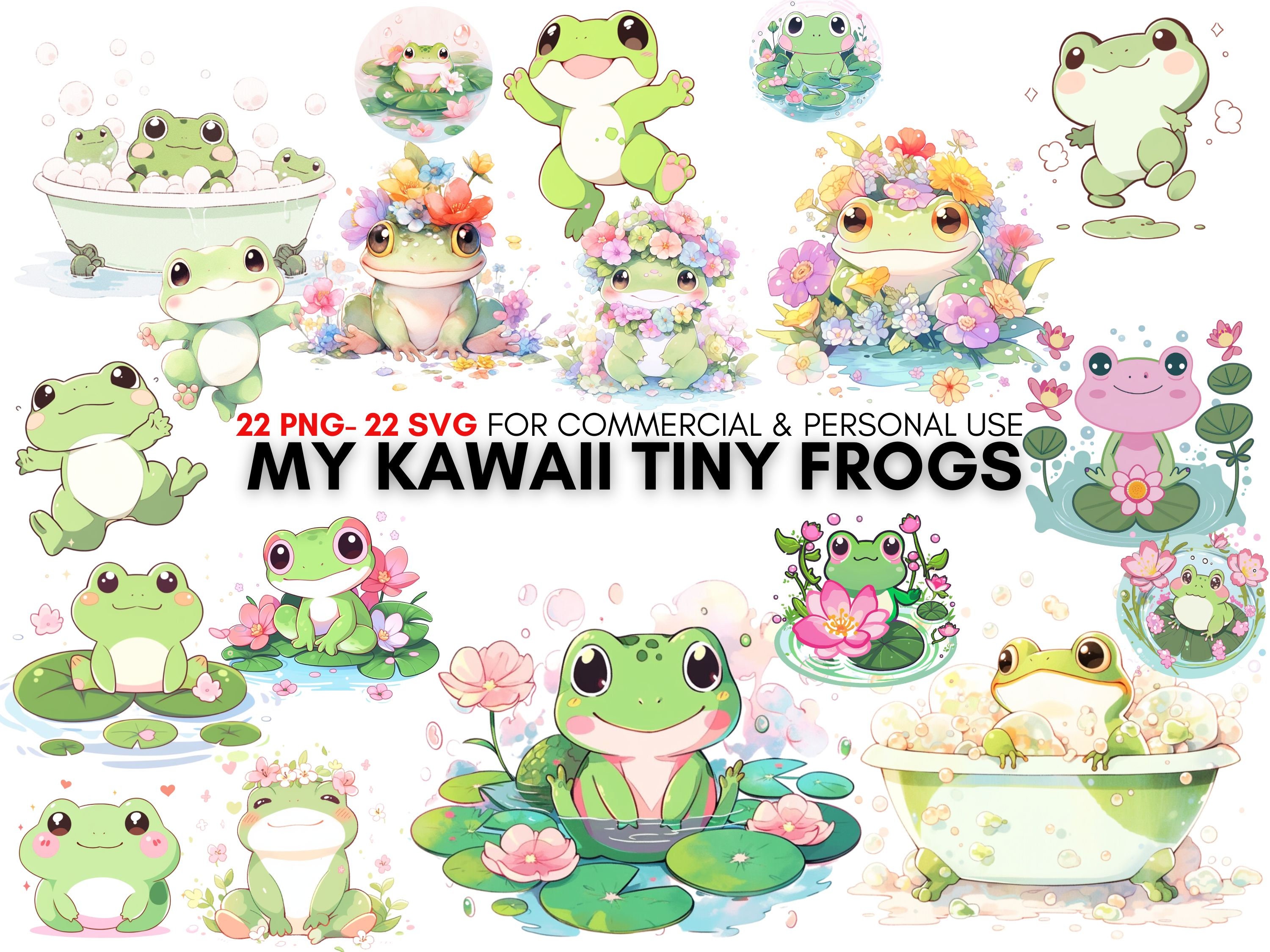 Cute Frog Clipart, Kawaii Frog, Kawaii Png 's, Kawaii Svg 's, My Kawaii ...