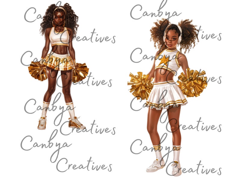 Watercolor African American Cheer Png Svg Clipart, Black Fashion Cheer ...