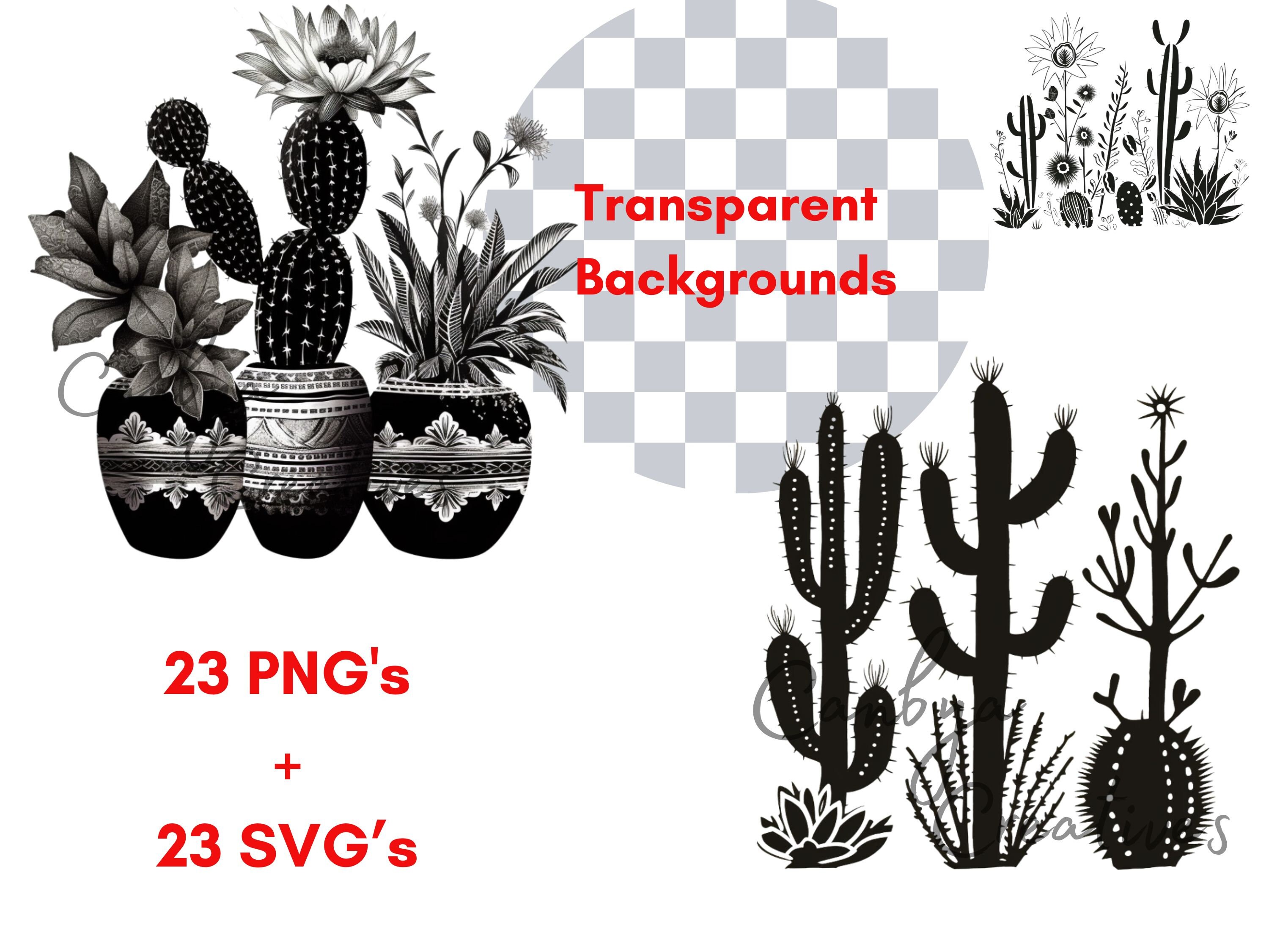 Boho Cactus Clipart 23 Cactus Clip Art Svg's 23 Cactus - Etsy