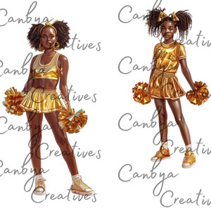 Watercolor African American Cheer Png Svg Clipart, Black Fashion Cheer ...