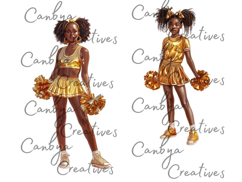 Watercolor African American Cheer Png Svg Clipart, Black Fashion Cheer ...