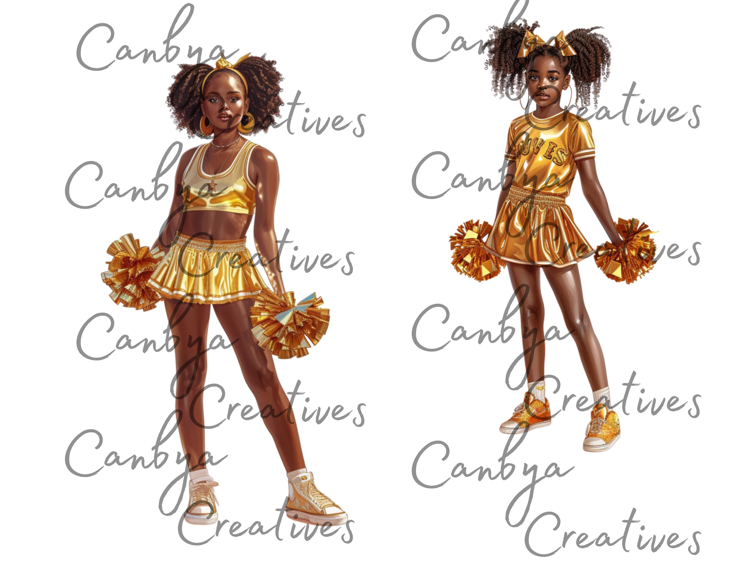 Watercolor African American Cheer Png Svg Clipart, Black Fashion Cheer ...