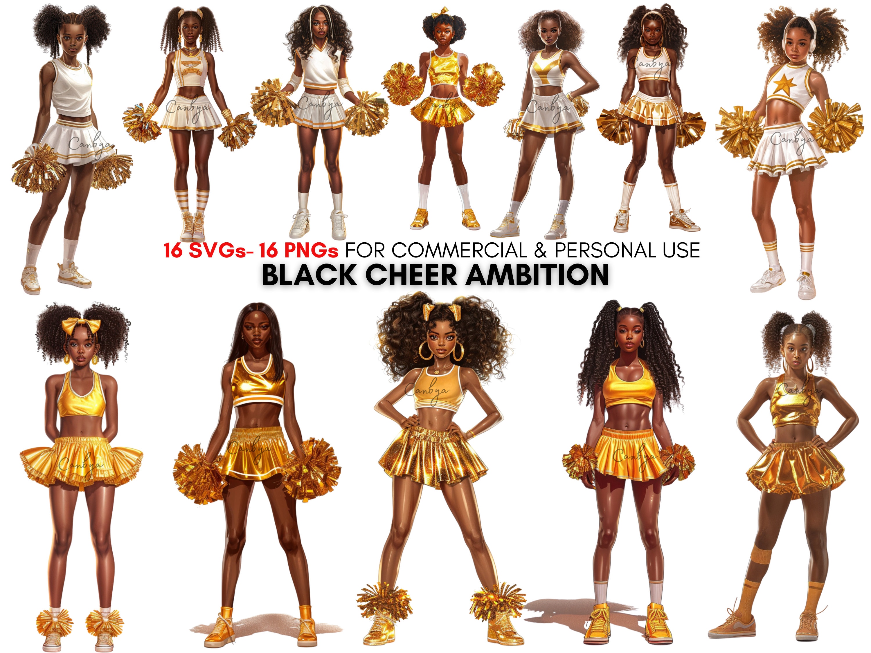 Watercolor African American Cheer Png Svg Clipart, Black Fashion Cheer ...