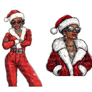 16 Black Mrs Claus Svg Png Clipart, African American Stylish Mrs Claus ...