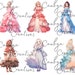 Big-eyed Ladies in Princess Dresses Watercolor Clipart for - Etsy UK