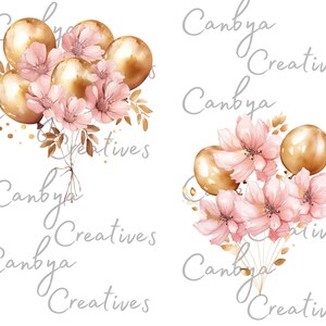 Watercolor Golden Blush Balloon Svg Png Clipart, Glitter Birthday ...