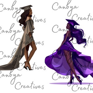 Graduation Black Girl's Look Svg Ong Clipart Bundle, African American ...