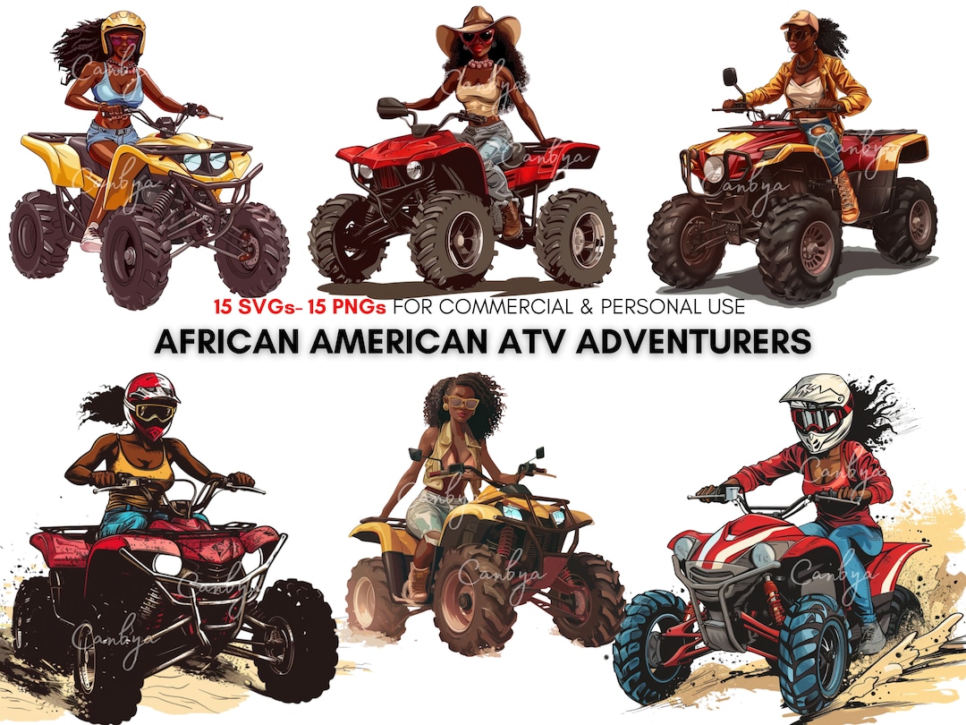 African American Extreme ATV Adventurers Girls Svg Png Clipart Bundle ...