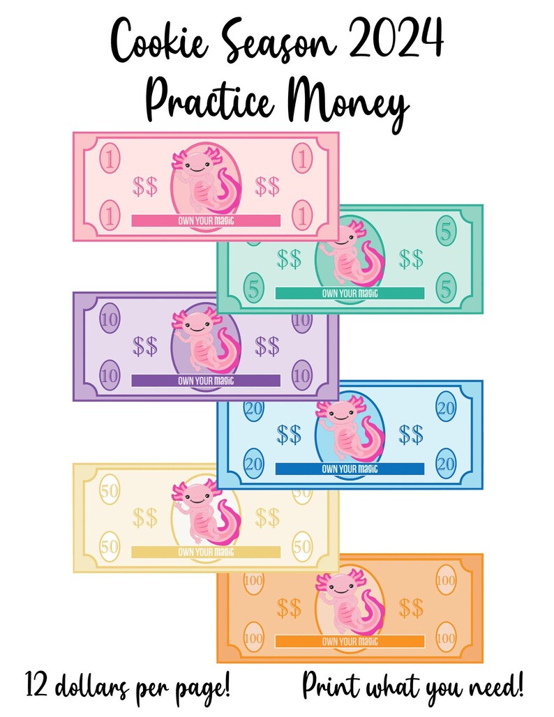 Cookie Season 2024 Practice Money - Etsy