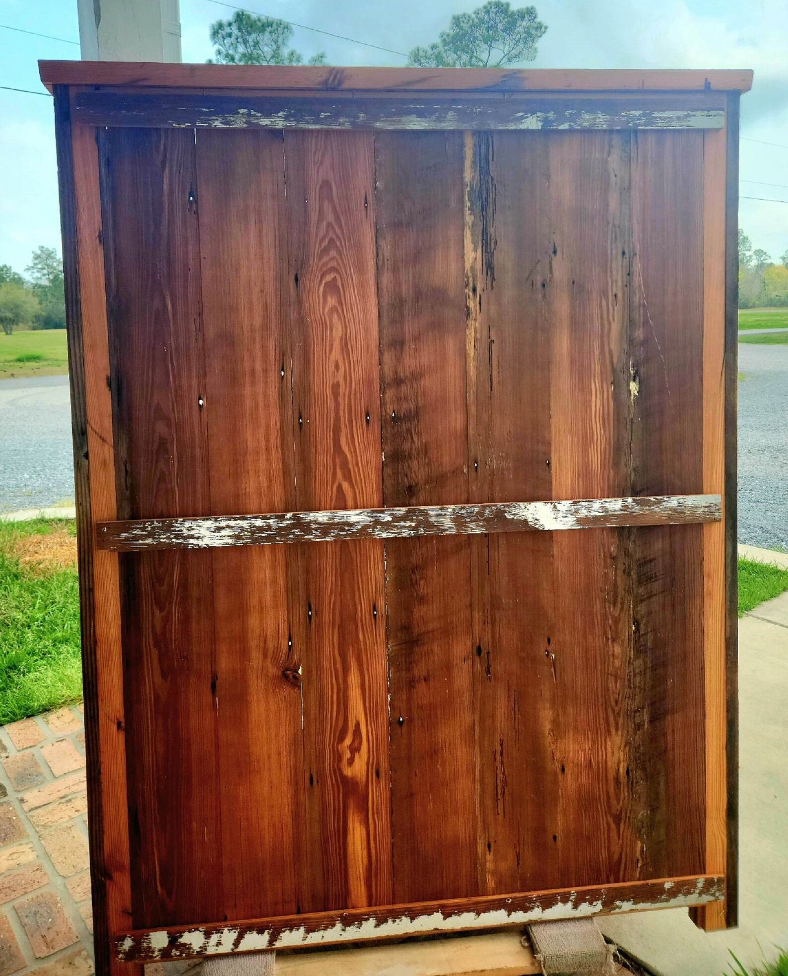 50" Wide Reclaimed Nearly 200yr Old Heart Pine Hall Tree With Bench and ...