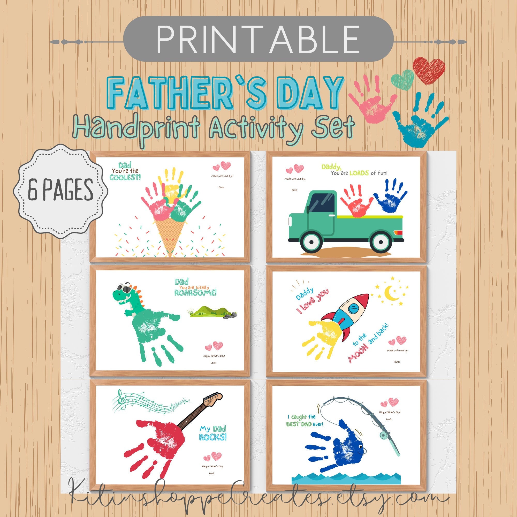 Fathers Day Craft Printable Gift Ideas Fathers Day Handprint Art Craft ...