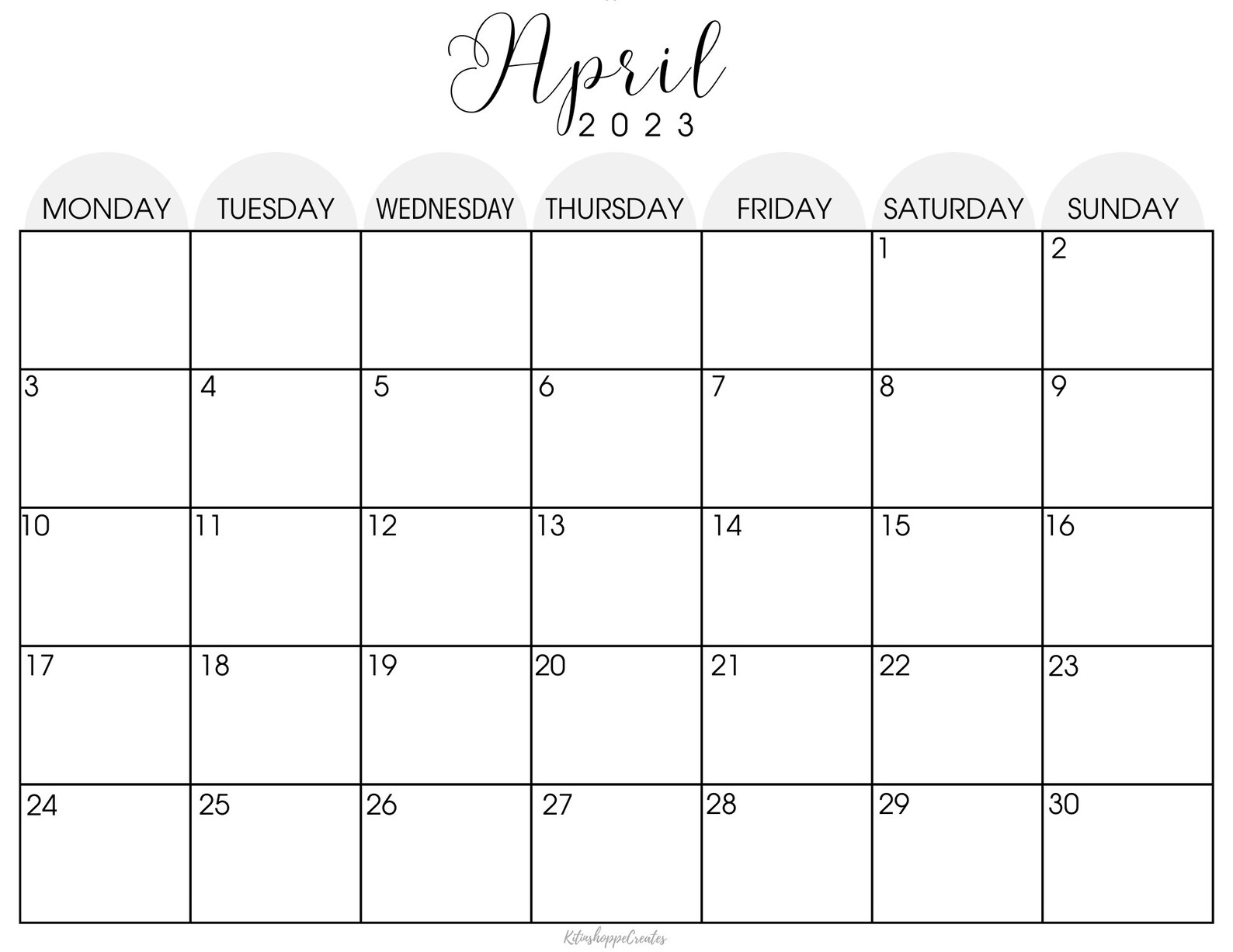 Printable Calendar 2023 Minimalist Calendar 2023 Landscape Minimalist ...