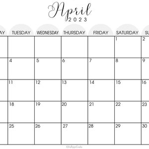 Printable Calendar 2023 Minimalist Calendar 2023 Landscape Minimalist ...