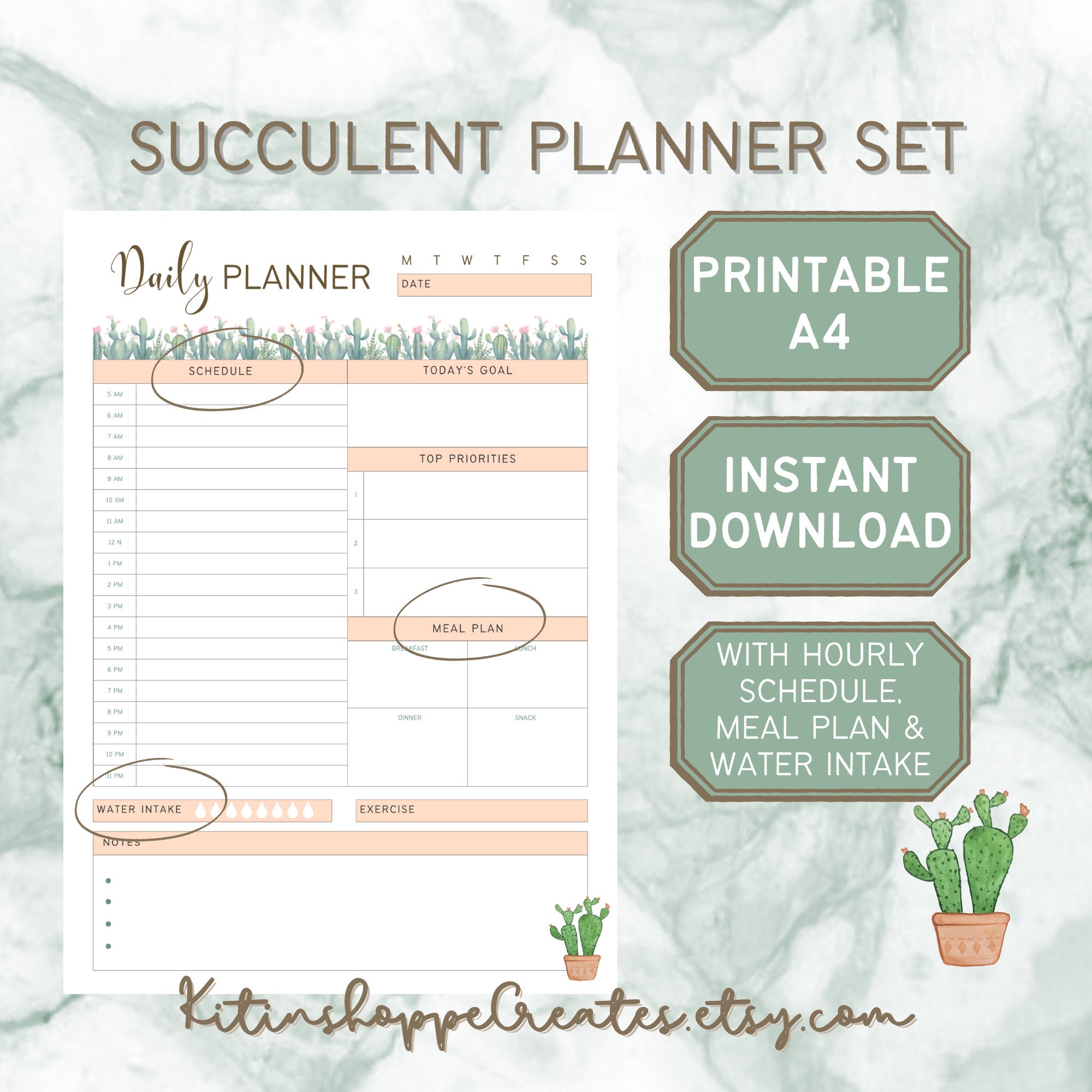 Printable Weekly Planner Plants Monthly Planner Printable - Etsy