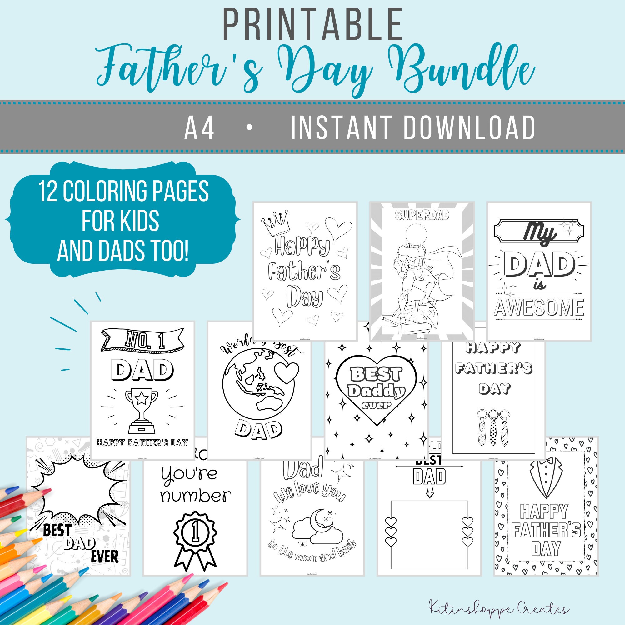 All About My Dad Printable, Dad Gift Idea, Card for Dad, Father's Day ...