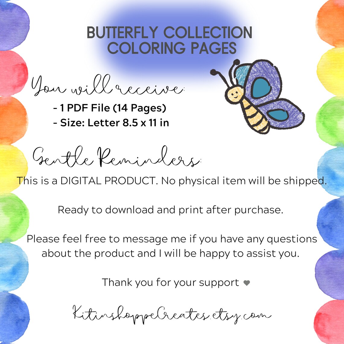 Butterfly Coloring Pages for Kids Printable Butterfly Collection ...
