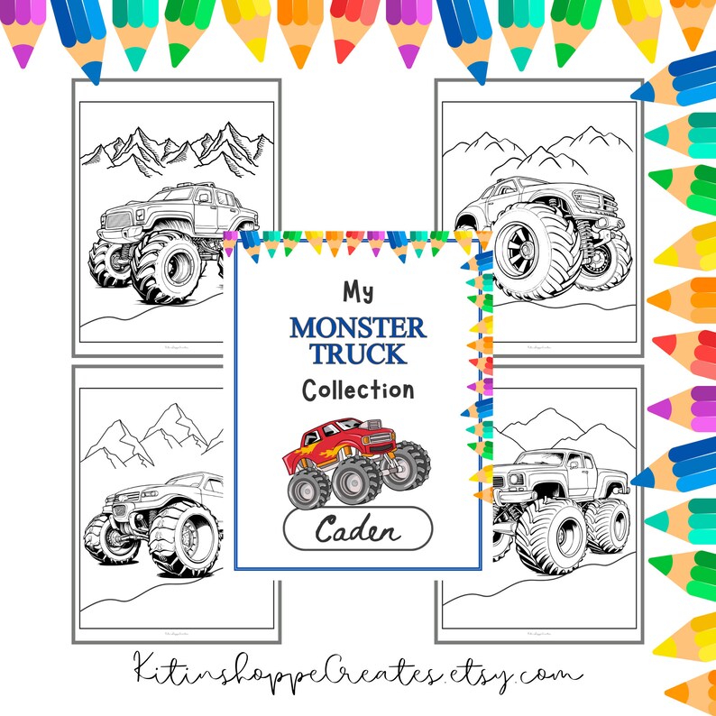 Monster Truck Coloring Pages for Kids Printable Monster Trucks ...