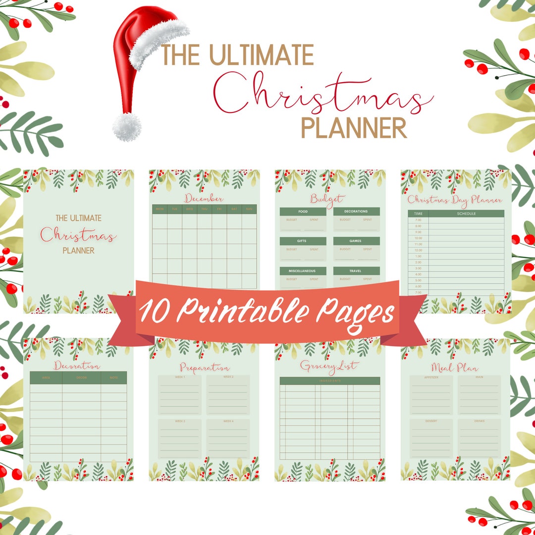 Christmas Planner Printable Organise Christmas Planner Pages Festive ...