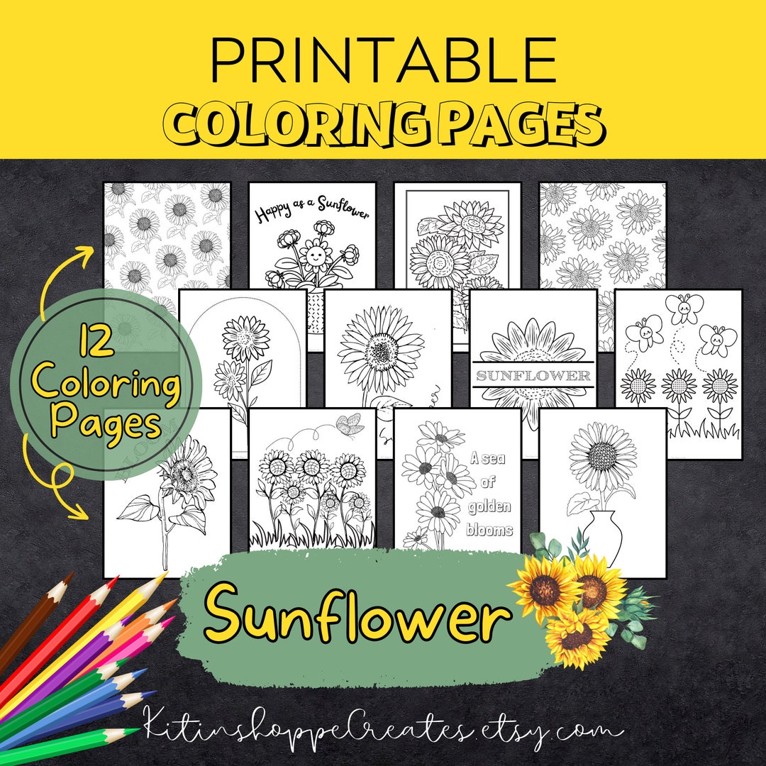 Sunflower Coloring Pages Printable Sunflower Vase Coloring Page Kids ...