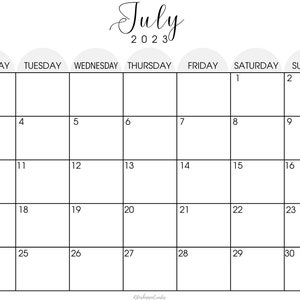 Printable Calendar 2023 Minimalist Calendar 2023 Landscape Minimalist ...