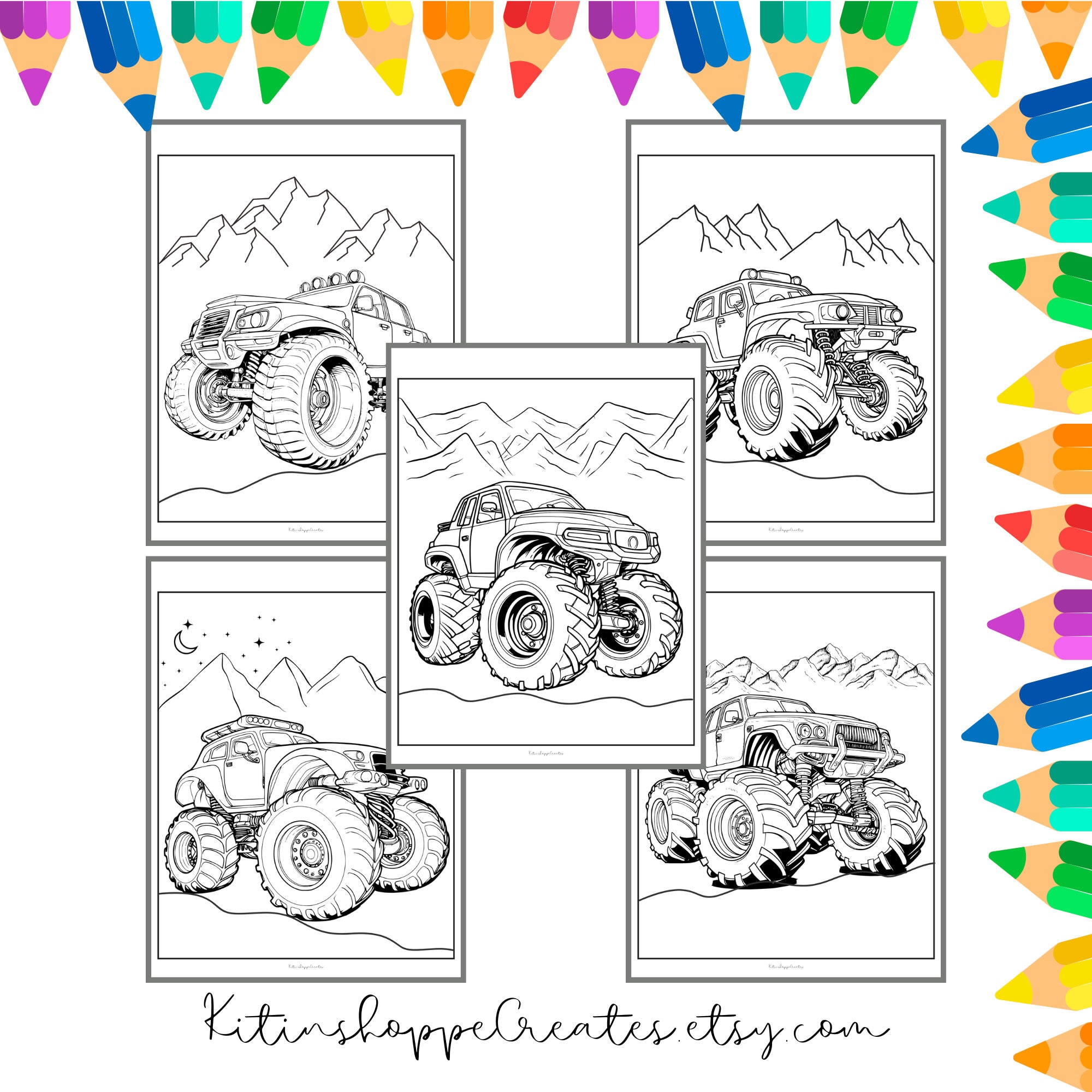Monster Truck Coloring Pages for Kids Printable Monster Trucks ...