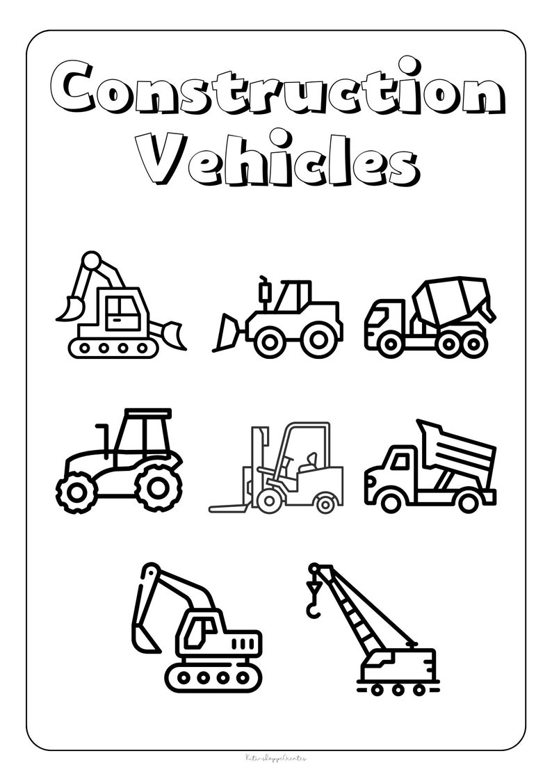 Construction Trucks Coloring Pages Printable Construction Vehicles for ...