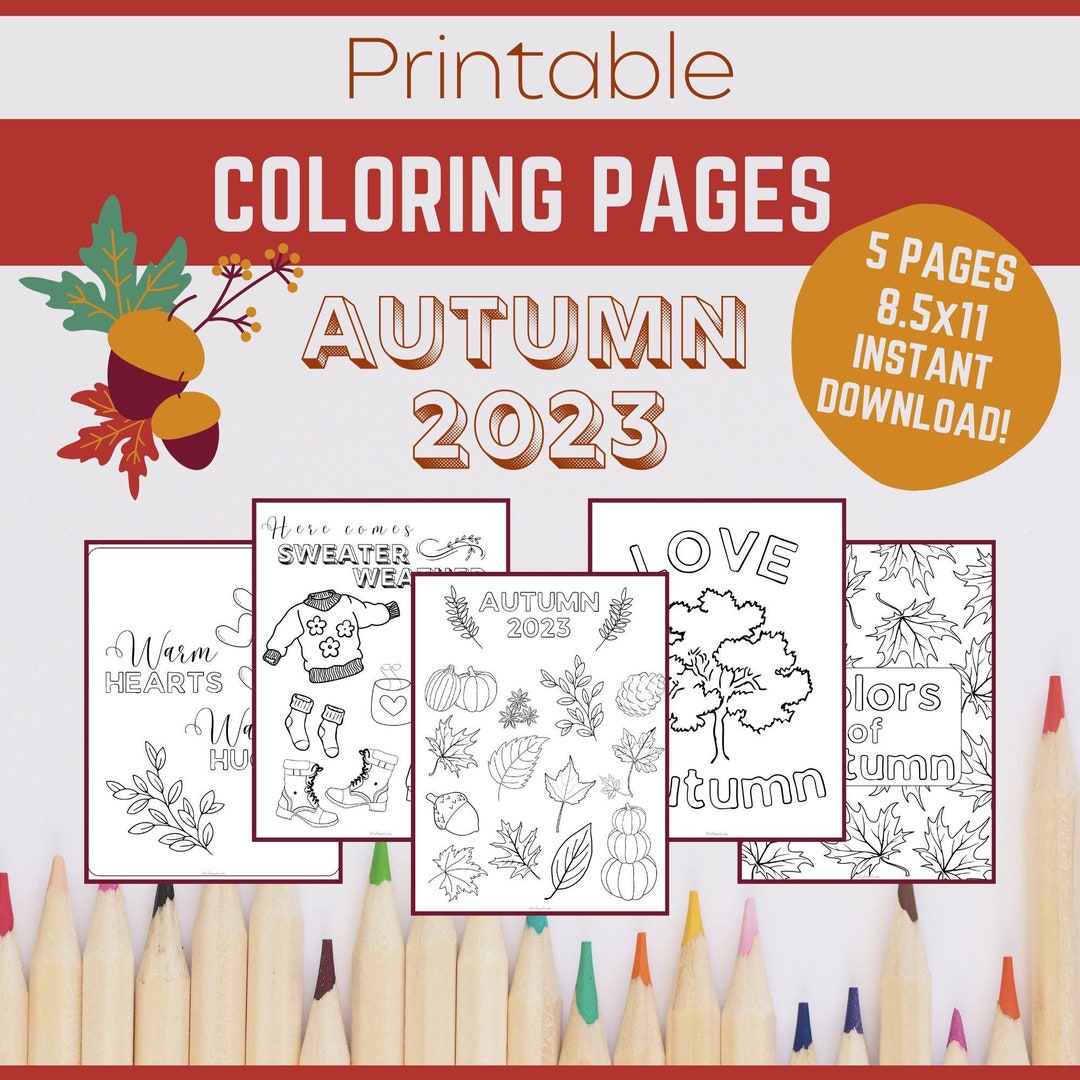 5 Coloring Pages Autumn 2023 | Printable Autumn Coloring Pages ...