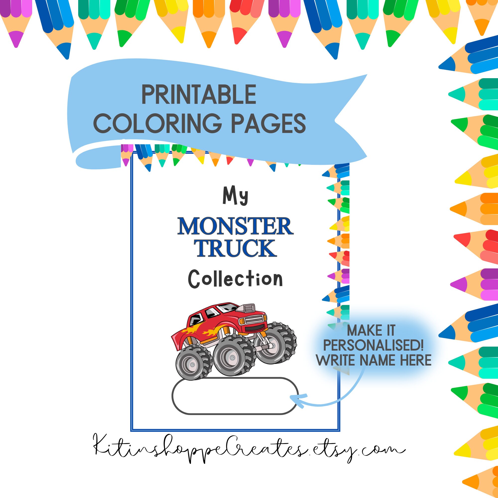 Monster Truck Coloring Pages for Kids Printable Monster Trucks ...