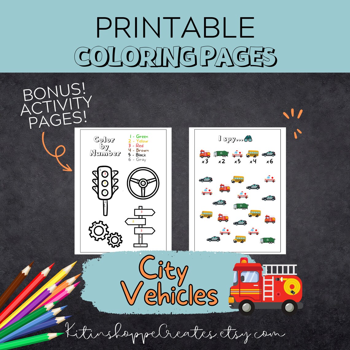 Vehicle Coloring Pages Kids Vehicle Printable Coloring Homeschool ...