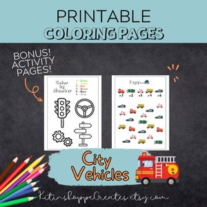 Vehicle Coloring Pages Kids Vehicle Printable Coloring Homeschool ...