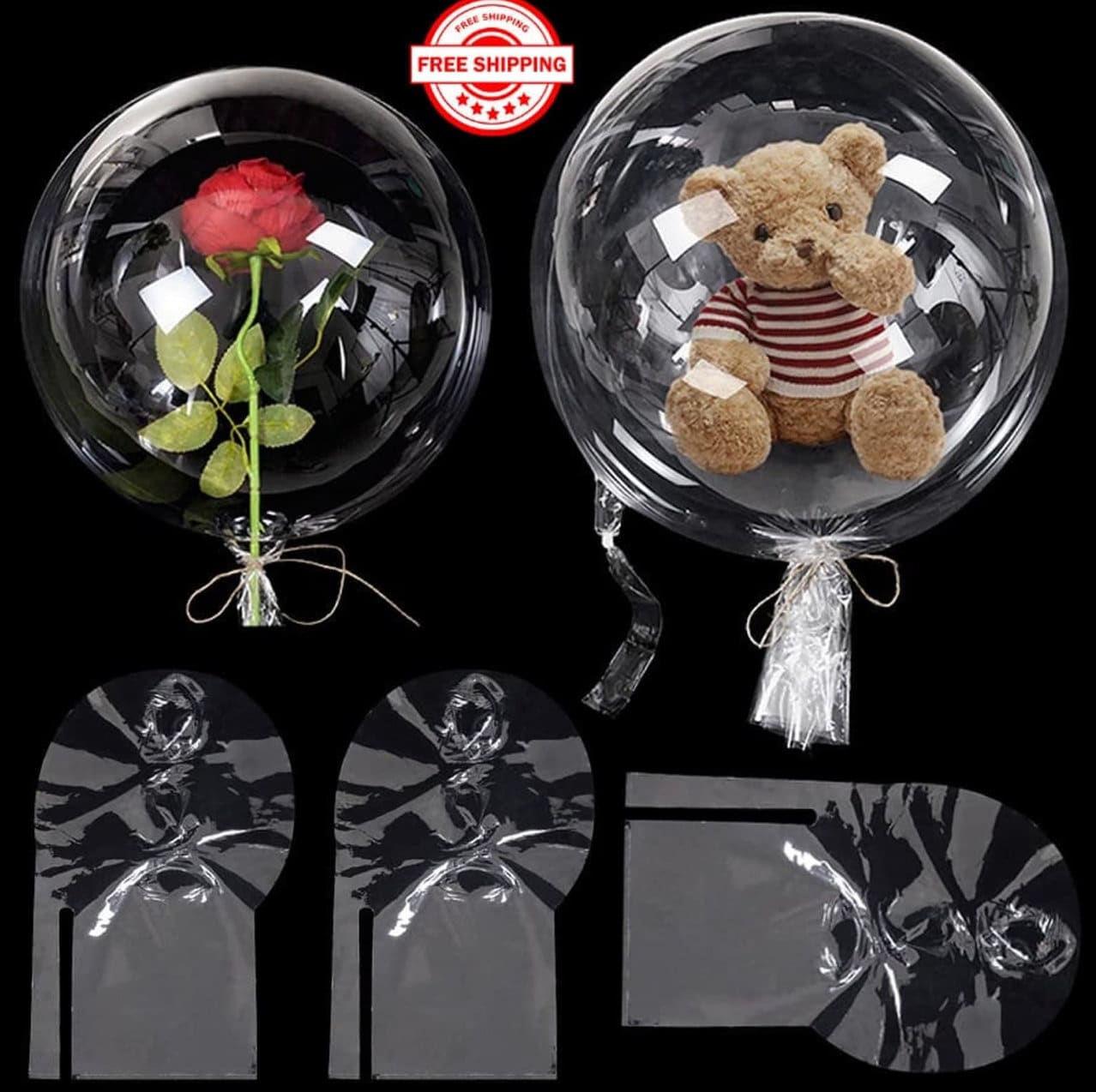 30 Clear Balloon to Stuff Wide Mouth Bobo Balloon Wide Entrance Bubble ...