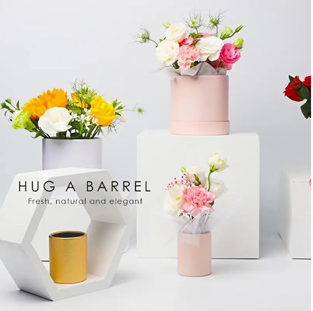 Flowers Gift Box Packaging Box Flower Bouquet Paperboard Round - Etsy