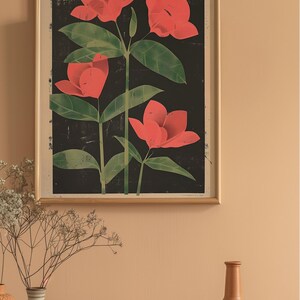 Printable Flower Wall Art Set of Two Botanical Lithograph Prints ...