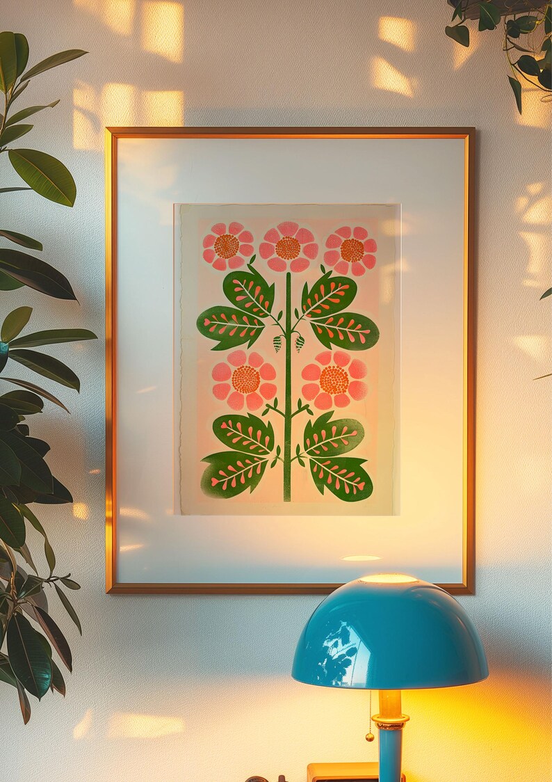 Printable Flower Wall Art Set of Two Botanical Lithograph Prints ...