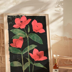 Printable Flower Wall Art Set of Two Botanical Lithograph Prints ...