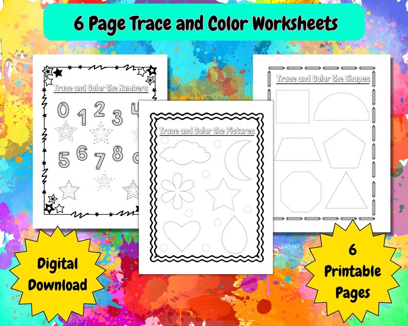 Printable Tracing and Coloring Worksheets | Alphabets | Numbers | Line ...