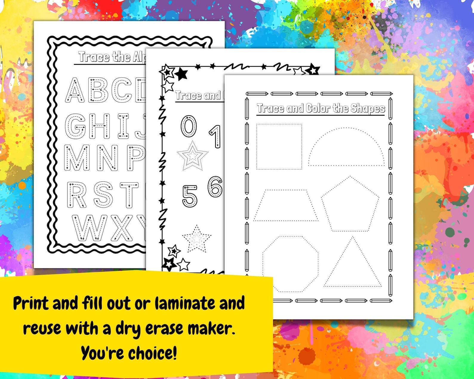 Printable Tracing and Coloring Worksheets | Alphabets | Numbers | Line ...