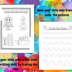 Printable Tracing and Coloring Worksheets | Alphabets | Numbers | Line ...