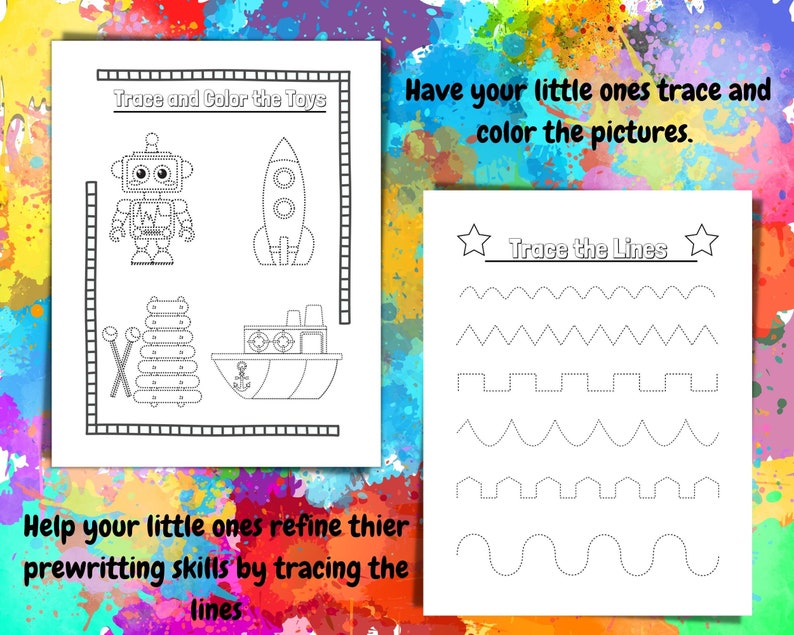 Printable Tracing and Coloring Worksheets | Alphabets | Numbers | Line ...