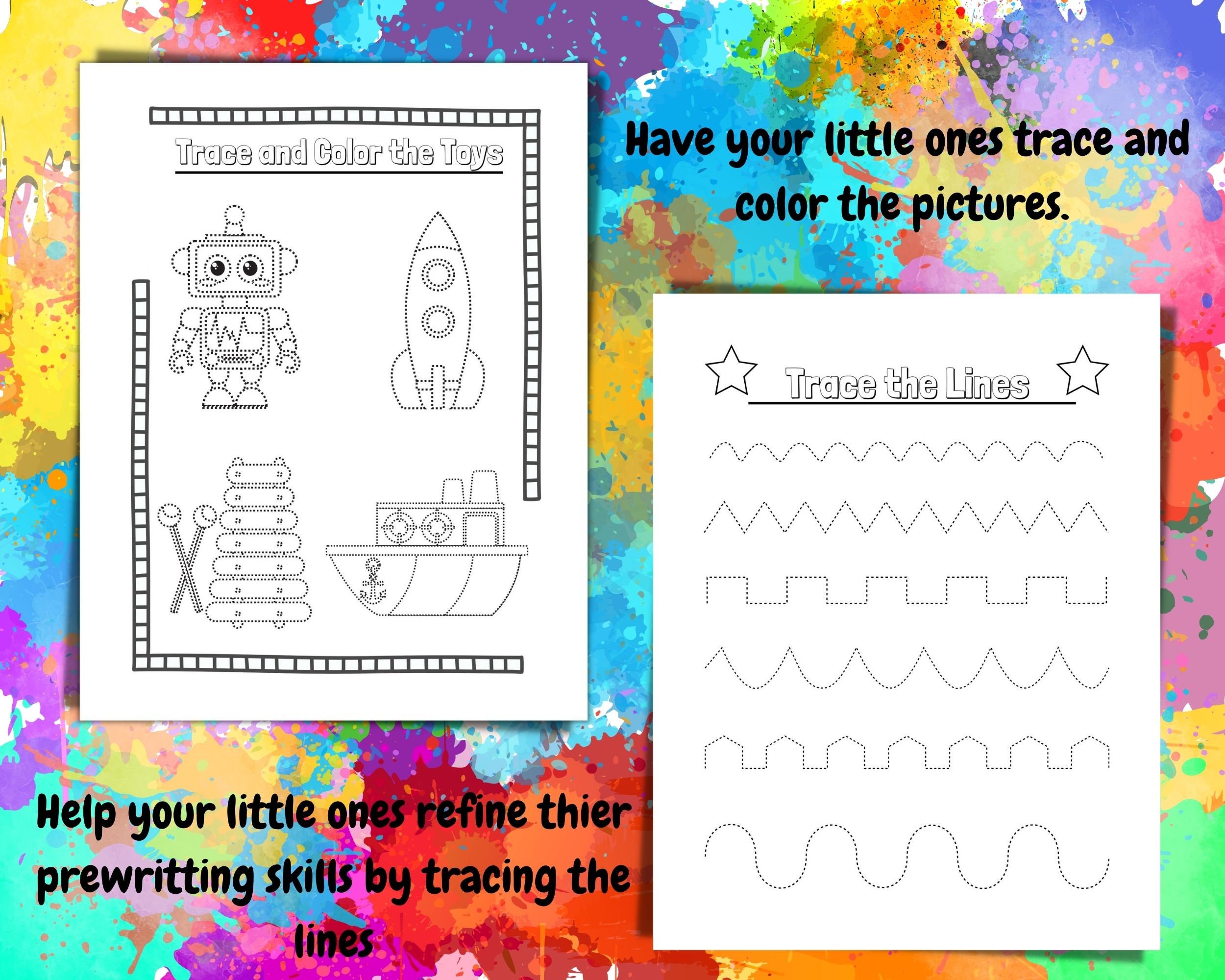 Printable Tracing and Coloring Worksheets | Alphabets | Numbers | Line ...