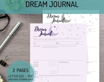 Dream Journal Printable Dream Tracker Printable Dream Analysis ...