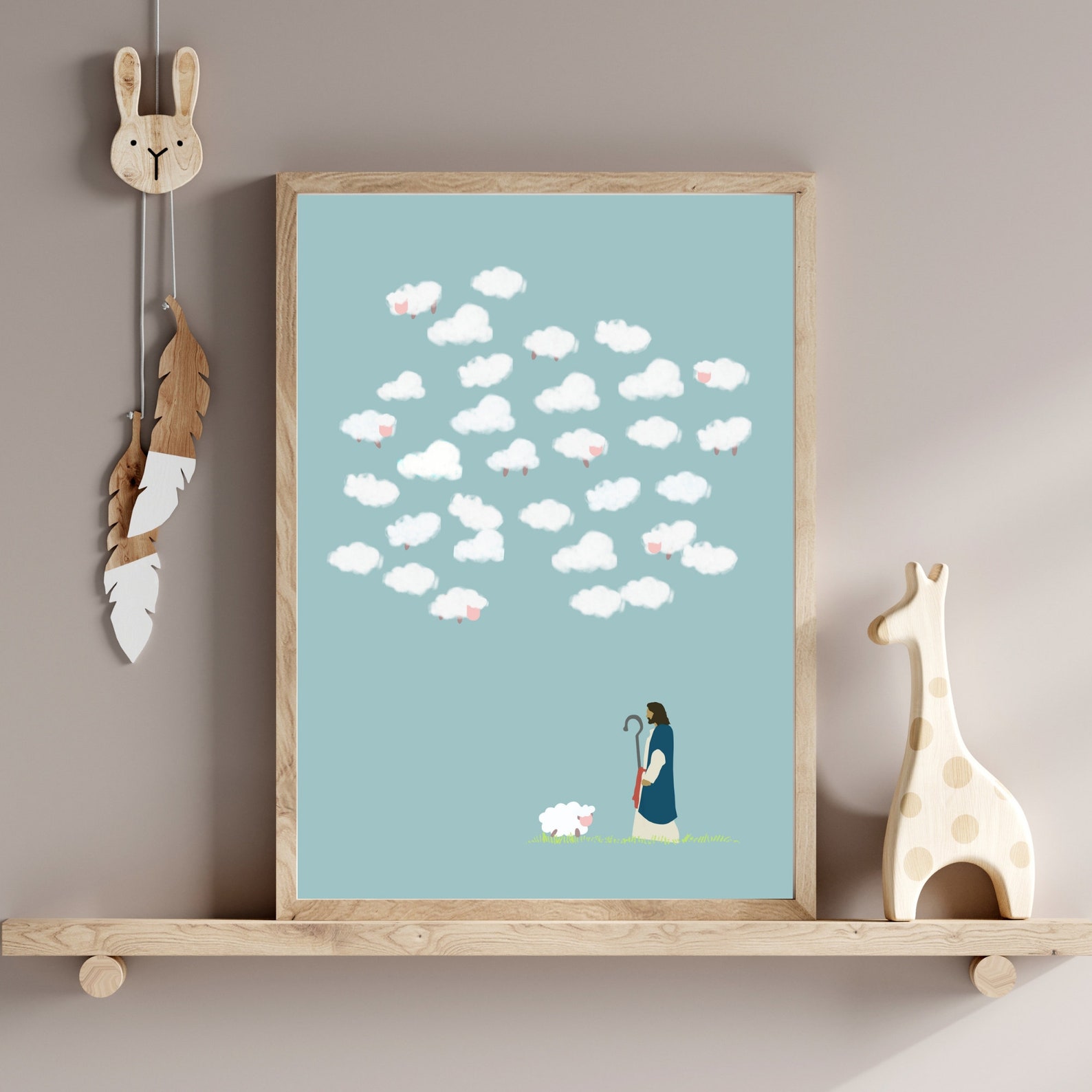 The Shepherd Print, Nursery Printable, Nursery Wall Art, Nursery Prints ...