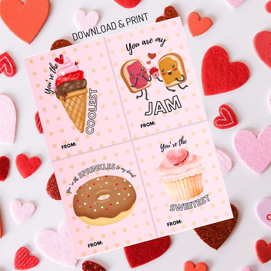 Printable Sweet Treat Valentine Cards for Kids (instant Download) - Etsy UK