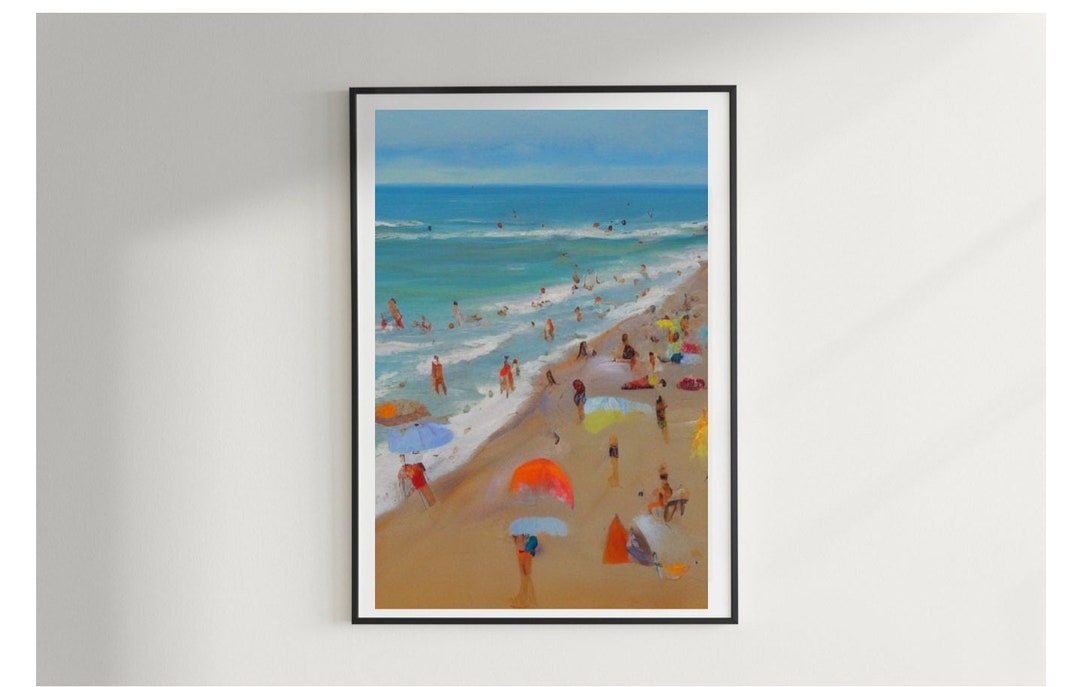 Printable Busy Beach Digital Image - Etsy