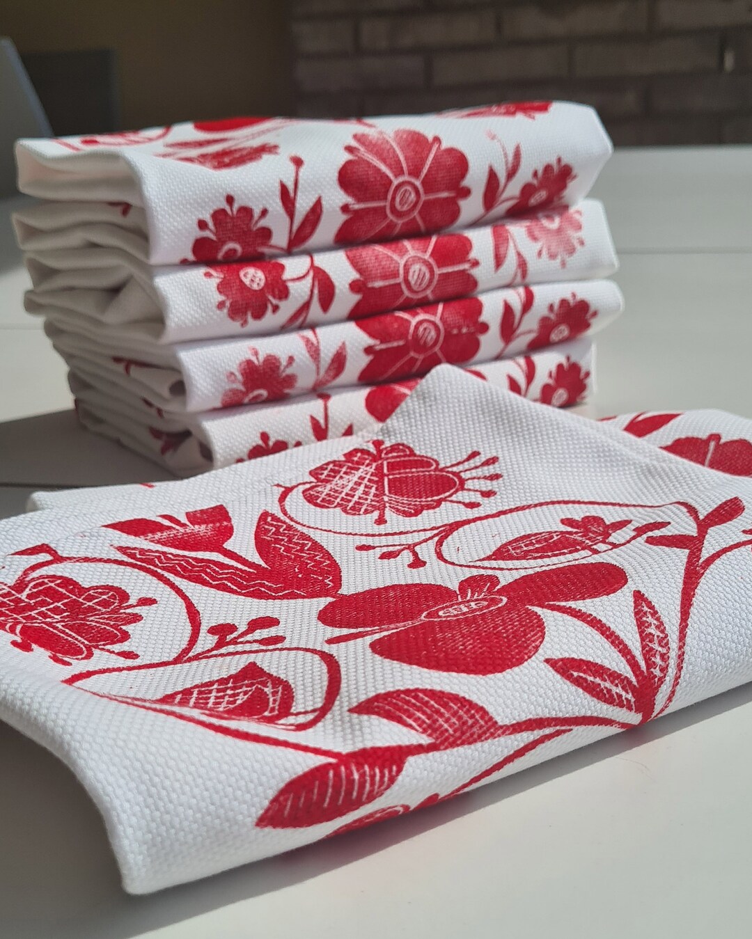 Ukrainian Style Kitchen Linen Set of 4 Napkins & Tea Towel - Etsy