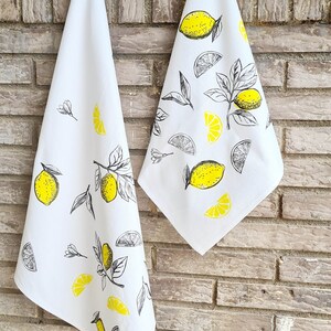 Set of 5 Lemon Kitchen Towels, Fruit Kitchen Towels, Dish Towels ...