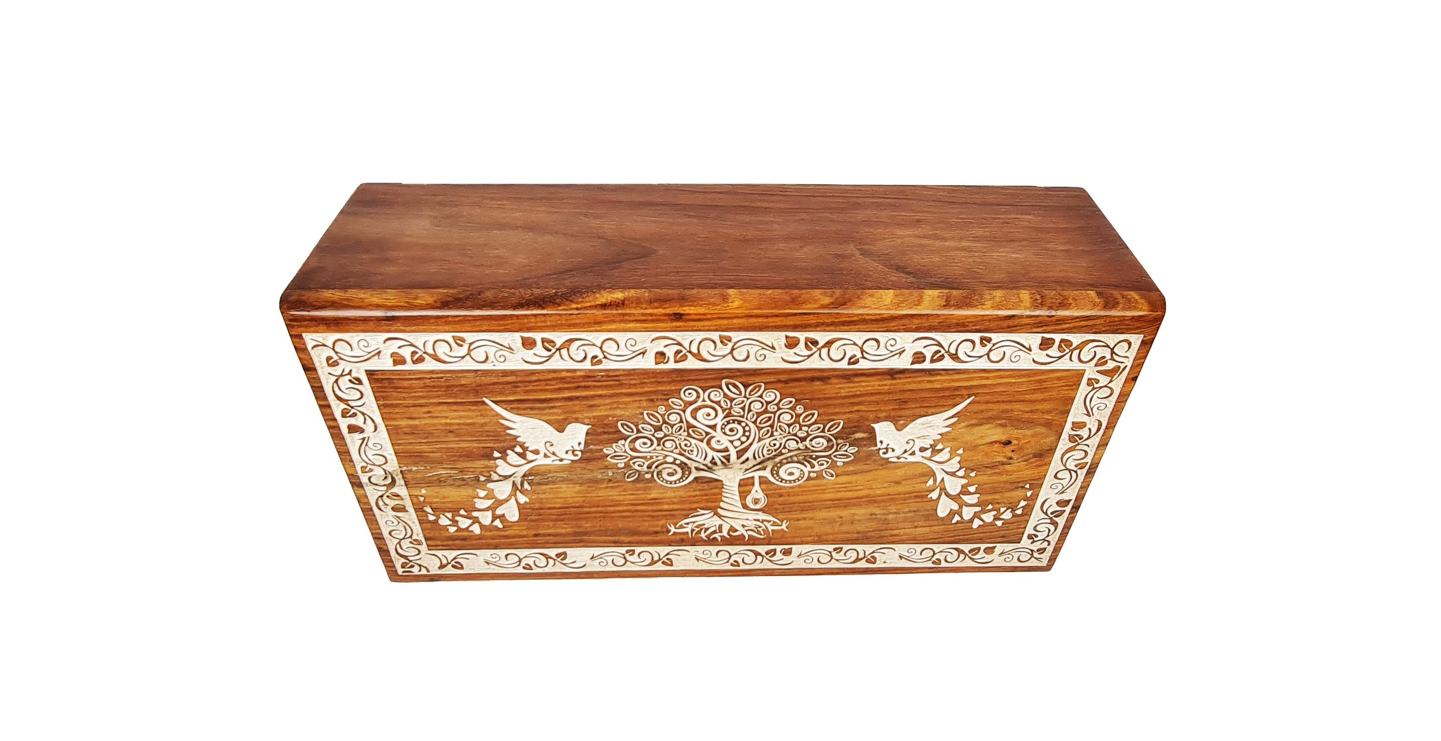 WOODEN KEEPSAKE Box, CREMATION Urn, Wood Urn, Customizable Rose Wood ...