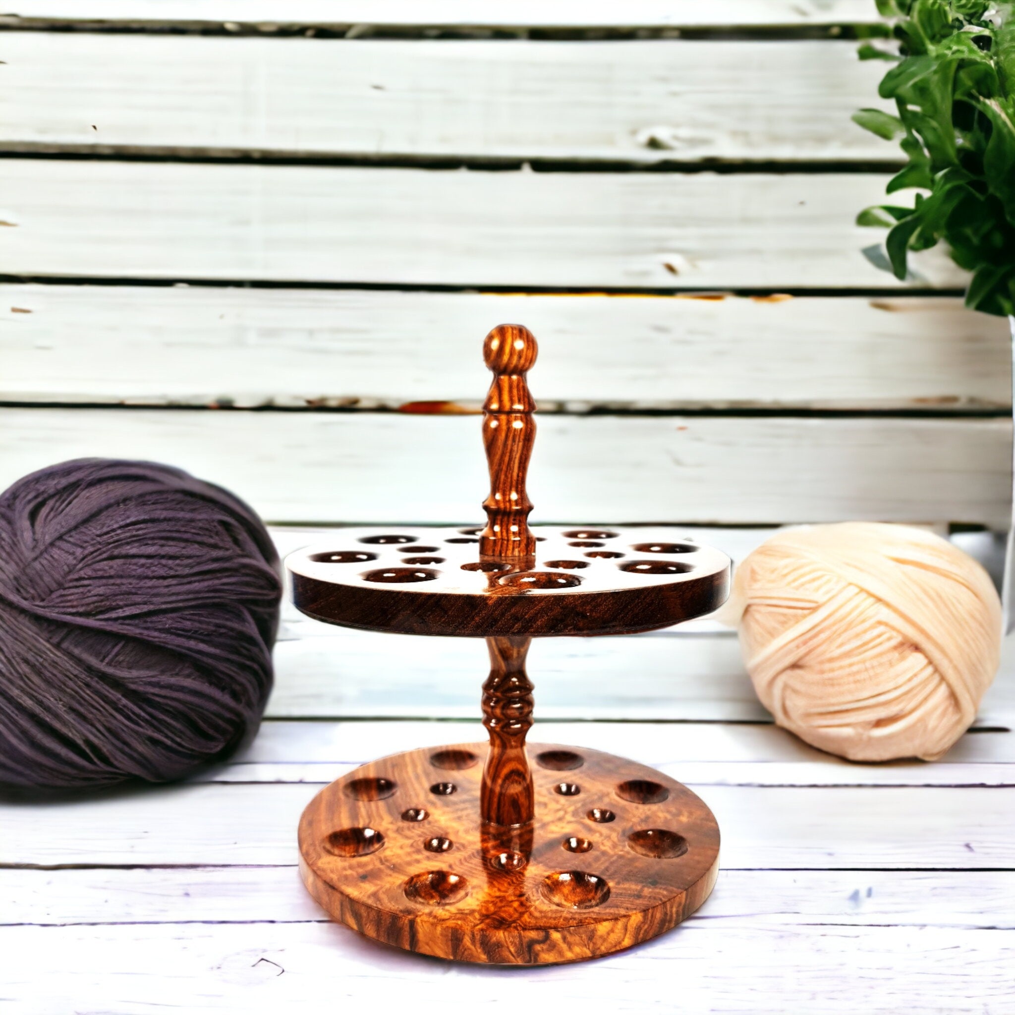 Handcrafted Wooden Crochet Stand Yarn Organizer and Tension - Etsy