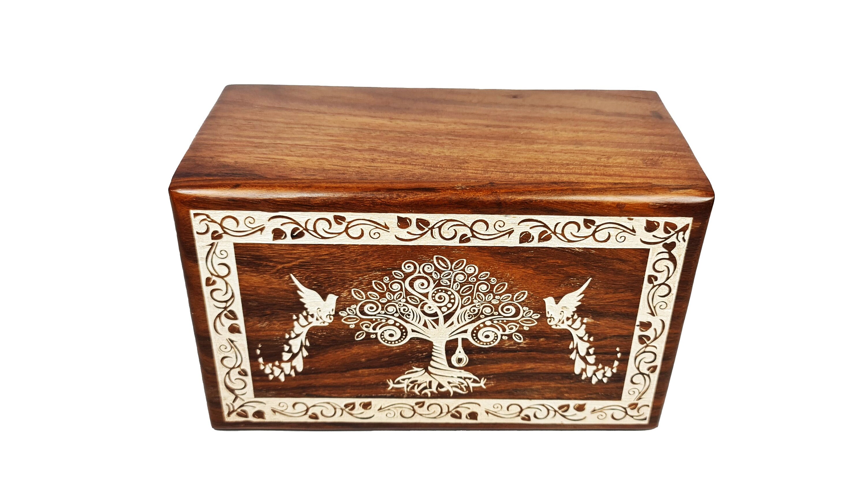 WOODEN KEEPSAKE Box, CREMATION Urn, Wood Urn, Customizable Rose Wood ...
